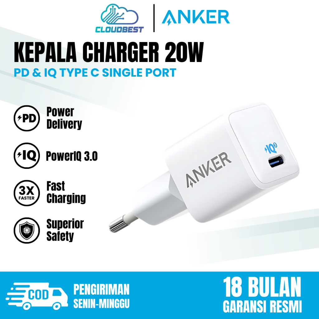 Jual Anker Powerport III Nano 20W Usb Type C Charger Adaptor iphone ipad | Shopee Indonesia