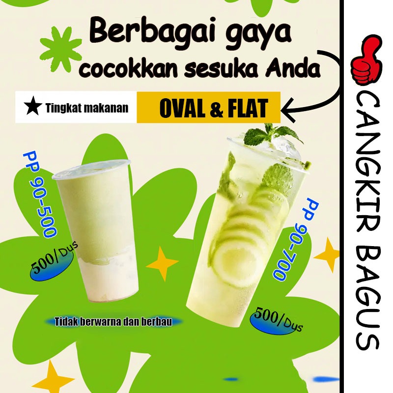 Jual ISI 500 SET CUP INJECTION 22oz 500ML 700ML + TUTUP / GELAS ...