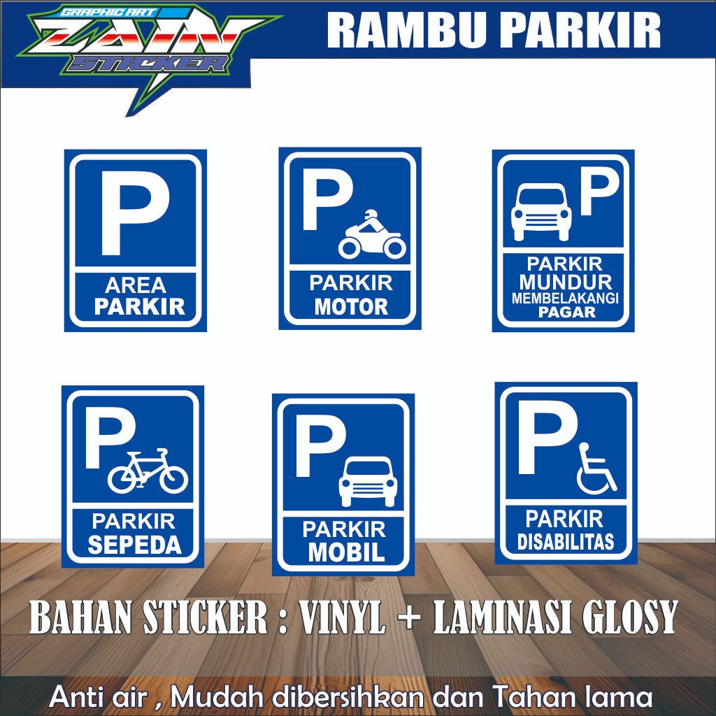 Jual Sticker Stiker Sign Rambu Parkir Mobil | Motor | Sepeda ...