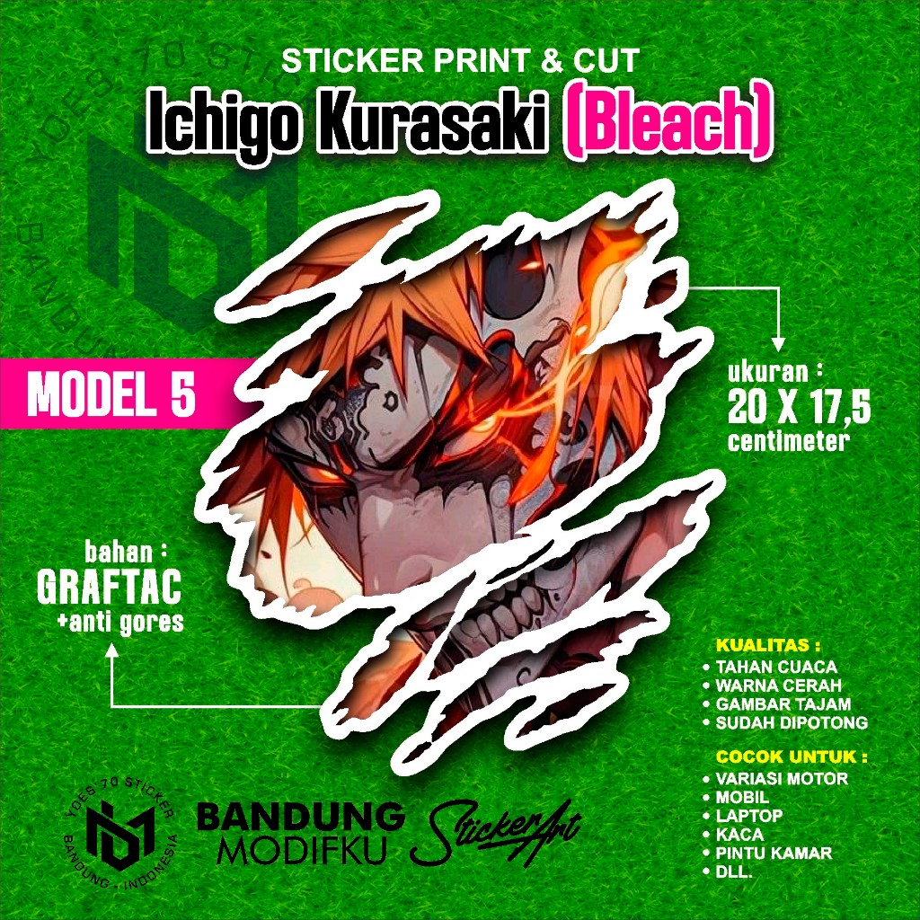 Jual Stiker Tokoh Anime Viral / Ichigo Kurasaki (Bleach)-5 / Stiker ...
