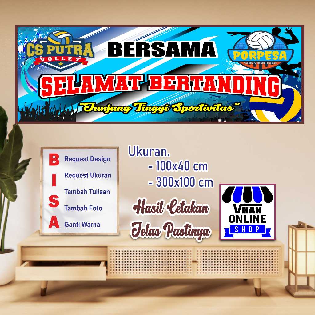 Jual Cetak Banner Spanduk Turnamen Bola Volly Keren Bagus | Shopee ...