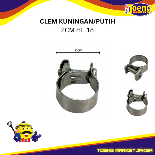 Jual CLEM KUNINGAN/PUTIH 2CM HL-18 UNTUK SELANG KOMPOR | Shopee Indonesia