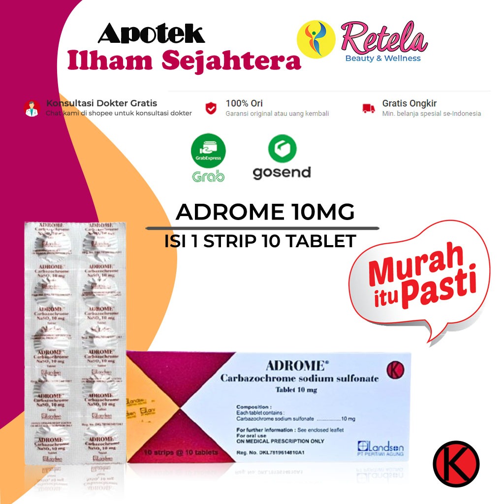 Jual ADROME 10MG 1 STRIP 10 TABLET | Shopee Indonesia