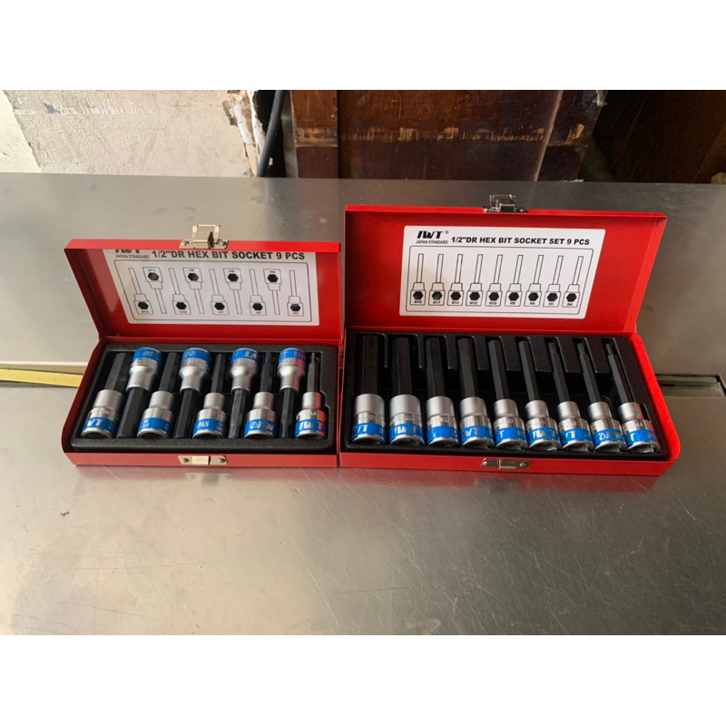 Jual Hex Bit Socket set 9 pcs IWT 1/2DR Chrome Vanadium JAPAN L 80 ...