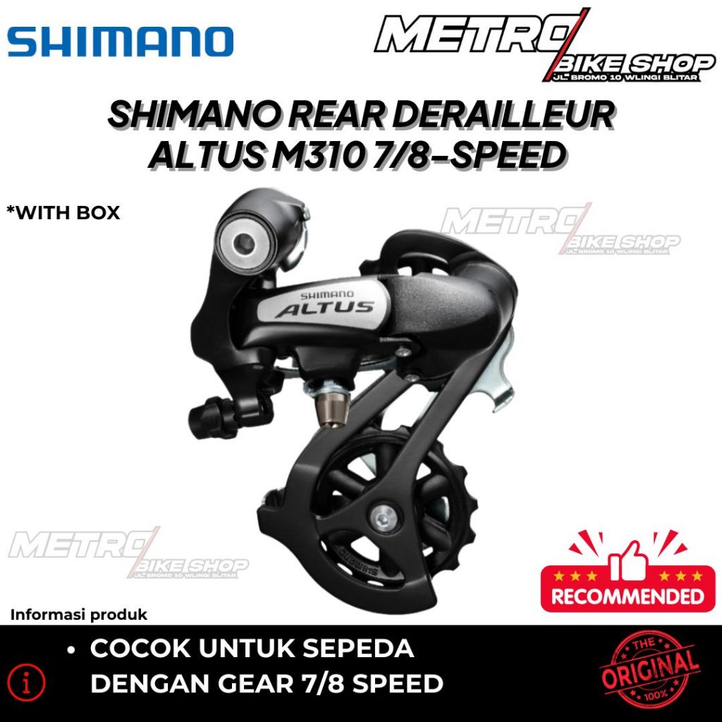 Jual RD / REAR DELAILLEUR SHIMANO ORI ALTUS M310 7/8 SPEED untuk sepeda lipat, gunung/MTB with ...