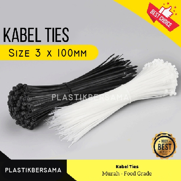 Jual Kabel Ties Sealing isi 100 / Kabel Ties Makanan / Cable Ties Hitam ...