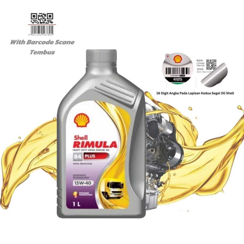 Jual SHELL Rimula R4 Plus R4 X 15W-40 15W40 Liter Original 100% ...