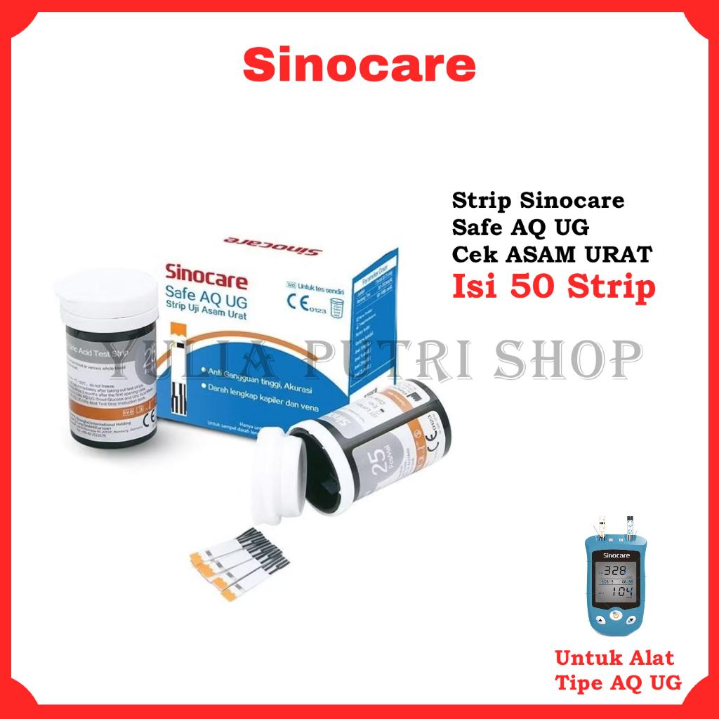 Jual Strip Sinocare Safe AQ UG / Strip Uji Cek Asam Urat ( 50 Strip ...