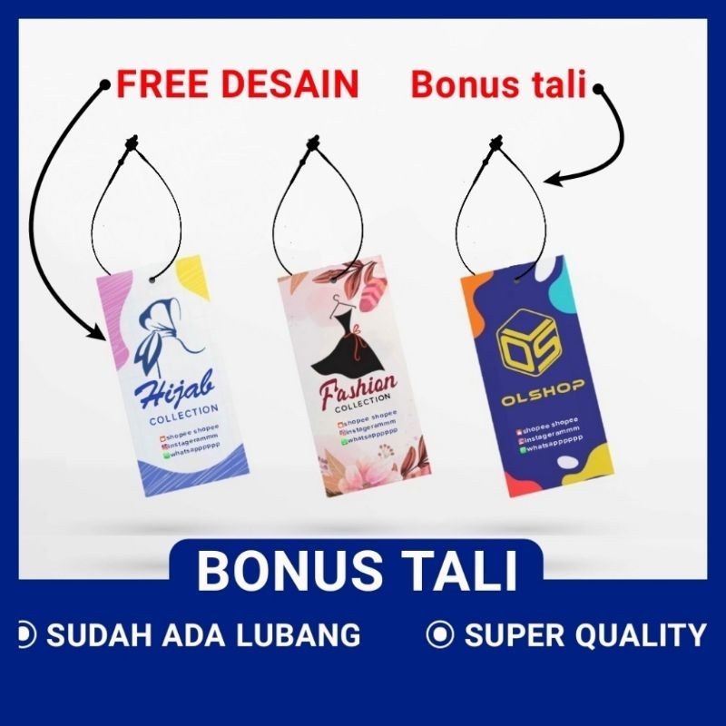 Jual Hang tag bonus tali hantag custom handtag label baju handstag toko ...