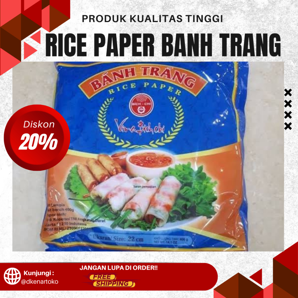 Jual RICE PAPER BANH TRANG|BANH TRANG RICE PAPER BLUE 22CM Kulit Lumpia ...