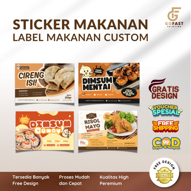 Jual Stiker Label Makanan Custom / Sticker Label Makanan / Stiker ...