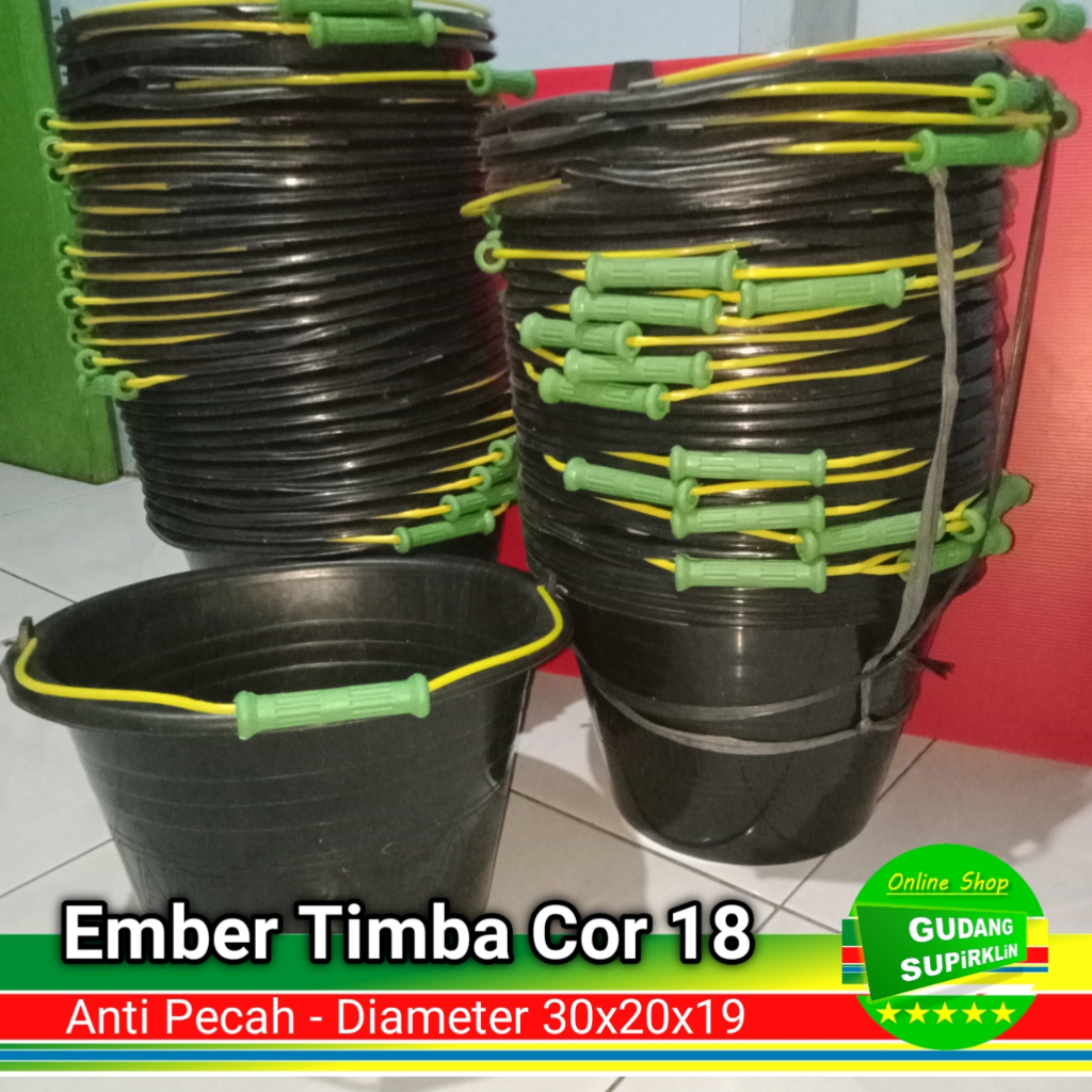 Jual Ember TIMBA AIR Plastik | Ember COR Bangunan 18 HITAM ANTI PECAH ...