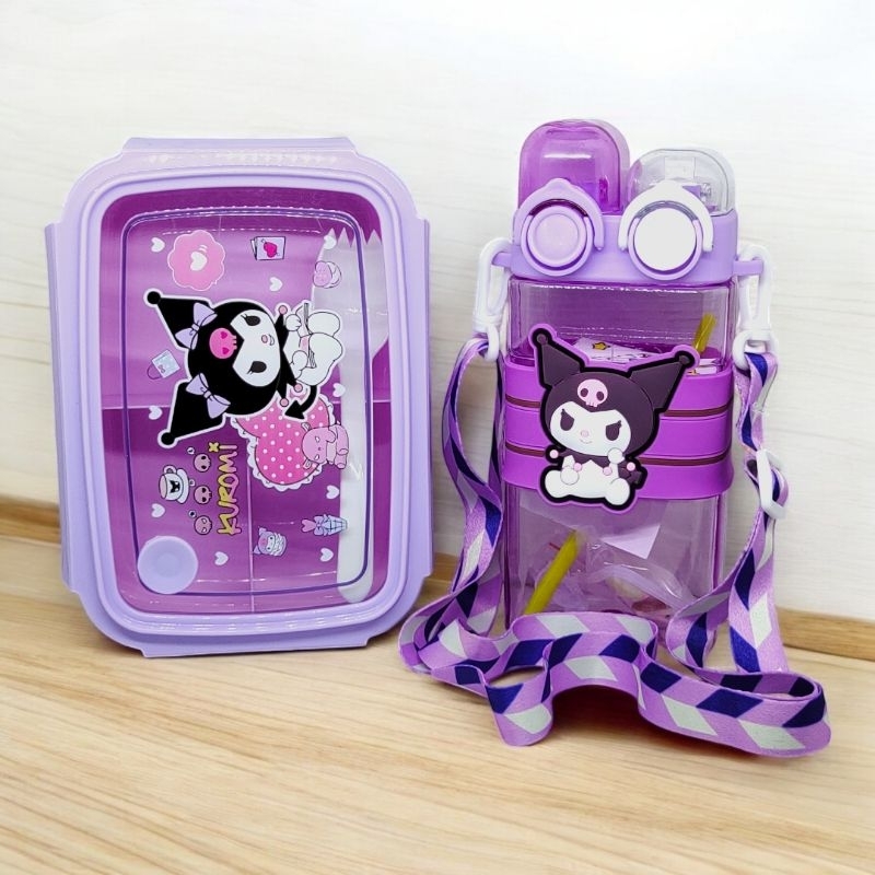 Jual shoppinghappyid 580ML Botol Air Minum Anak Kuromi My Melody 800ML Kotak Bekal Makan Lunch ...