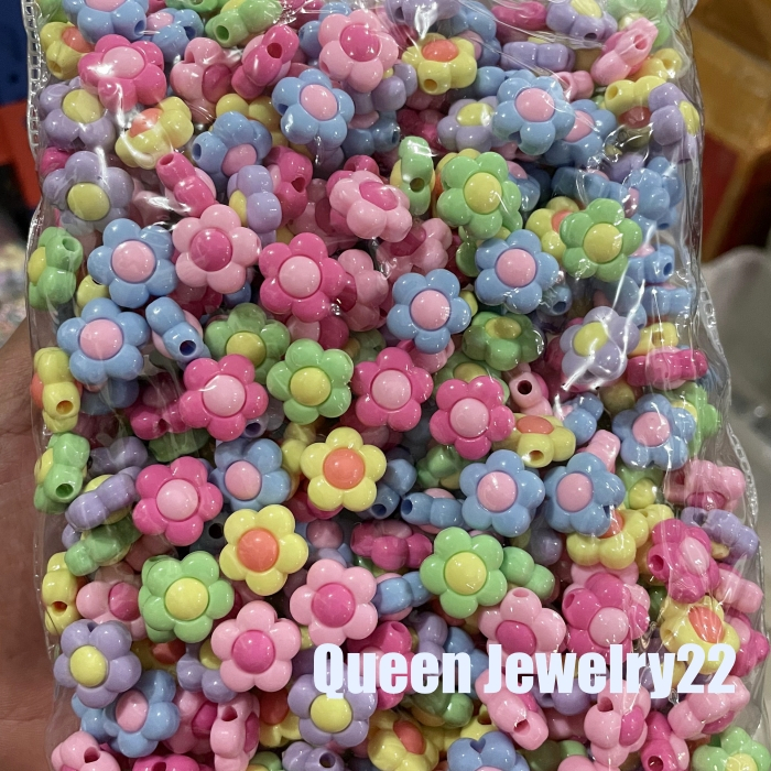 Jual 1pon manik manik bunga akrlik premium mix warna monchrome | Shopee ...