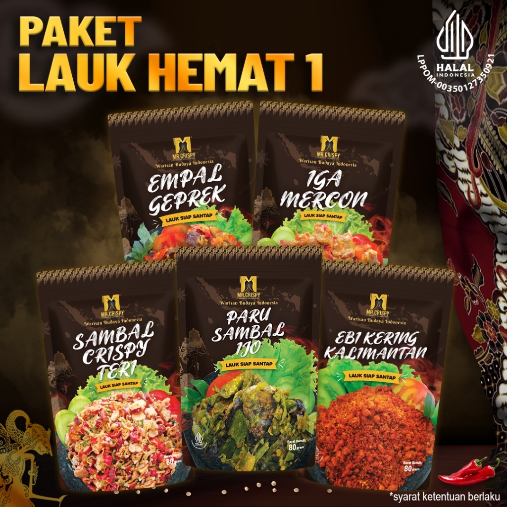 Jual Lauk Siap Saji By Mr. Crispy - Lauk Empal Geprek/Iga Mercon/Teri ...