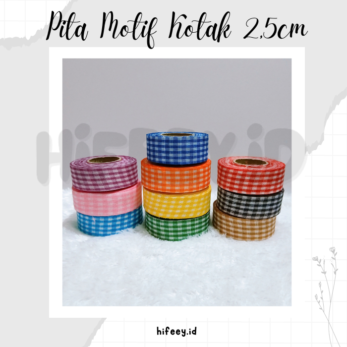 Jual PITA MOTIF KOTAK 2.5CM (PER METER) | Shopee Indonesia