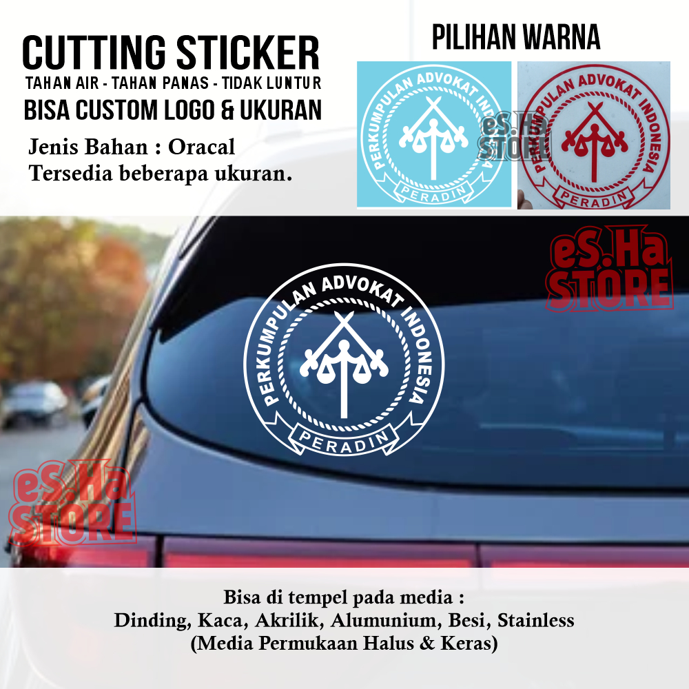 Jual Cutting Stiker Peradin Perkumpulan Advokat Indonesia Lawyer ...