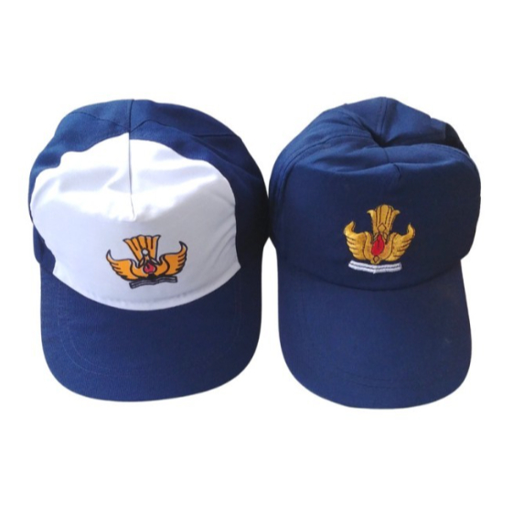 Jual Grosir Topi Sekolah SMP Warna BIRU dan BIRU PUTIH Logo Bordir 1 ...