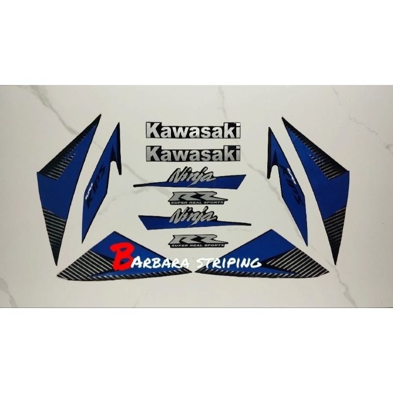 Jual Striping sticker Ninja RR Biru tahun 2014 (METALIK) | Shopee Indonesia