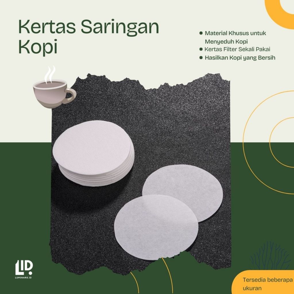 Jual Kertas saringan kopi coffee filter paper moka pot 100 pcs varian ...