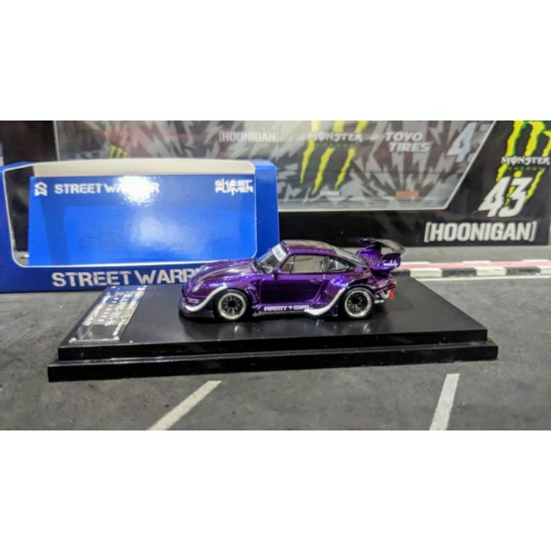 Jual Diecast Street Warrior x Ghost Player Porsche RWB 993 Purple Army ...