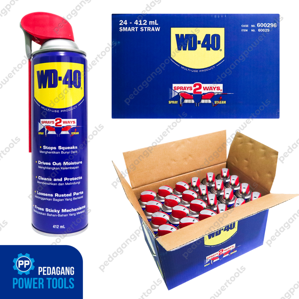 Jual WD-40 412 ML PELUMAS ANTI KARAT WD 40 412ML WD40 PENETRAN 1 DUS 24 PCS | Shopee Indonesia