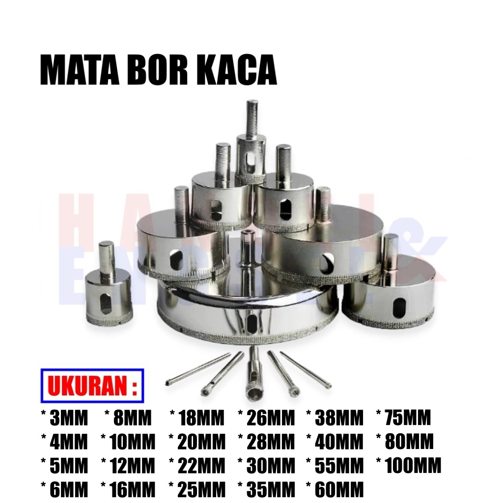 Jual Mata Bor Kaca Holesaw Diamond Hss Pelubang Kaca Granit Batu ...