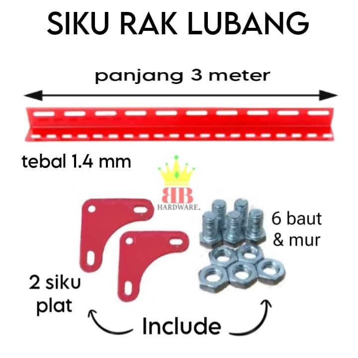 Jual SIKU RAK LUBANG 1.4 MM PANJANG 3 METER / RAK SIKU LUBANG BESI ...