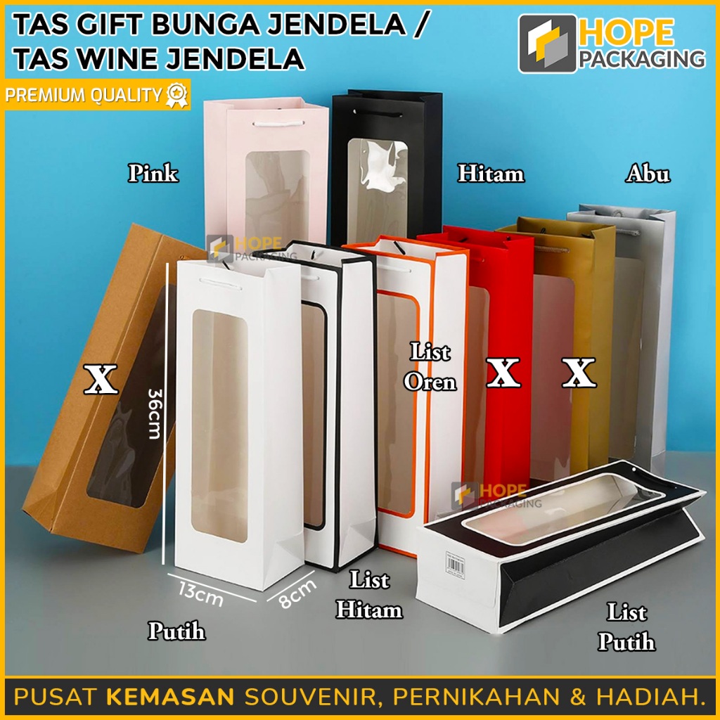 Jual Paper Bag Flower Jendela Size : 8x13x36 cm / Tas Gift Souvenir ...