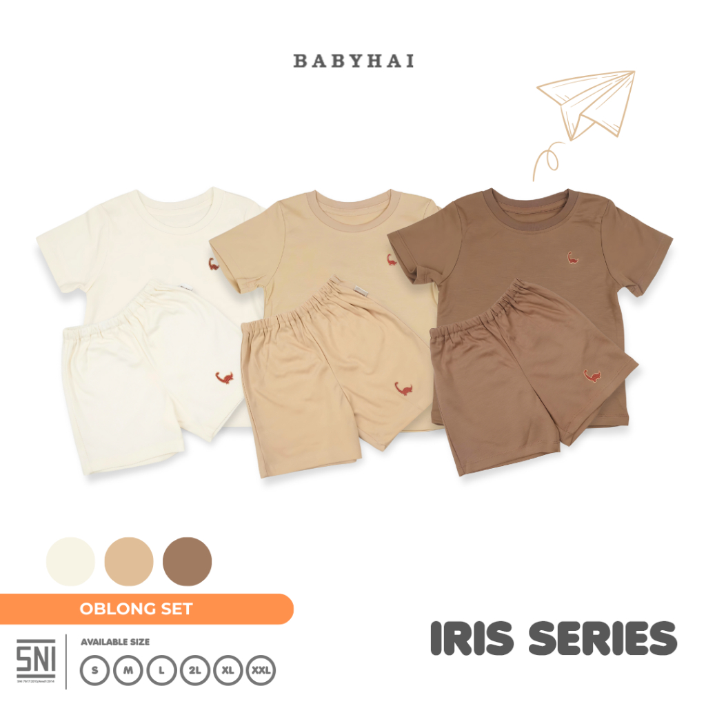Jual BABY HAI Iris Set Setelan Oblong Baju Pendek Celana Pendek - Seri Coklat | Shopee Indonesia