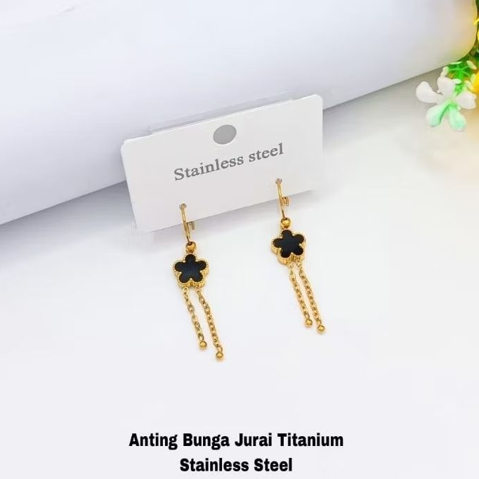 Jual anting bunga jurai titanium fashion wanita | Shopee Indonesia