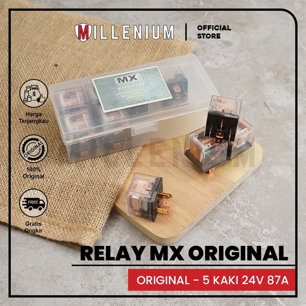 Jual Relay MX Transparan Kaki 5 Pin 87a 24V 30/40A Untuk Kabel Klakson ...