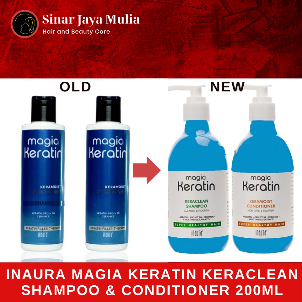 Jual Inaura Magia Keratin Keraclean Shampoo & Conditioner 200ml - Sampo ...