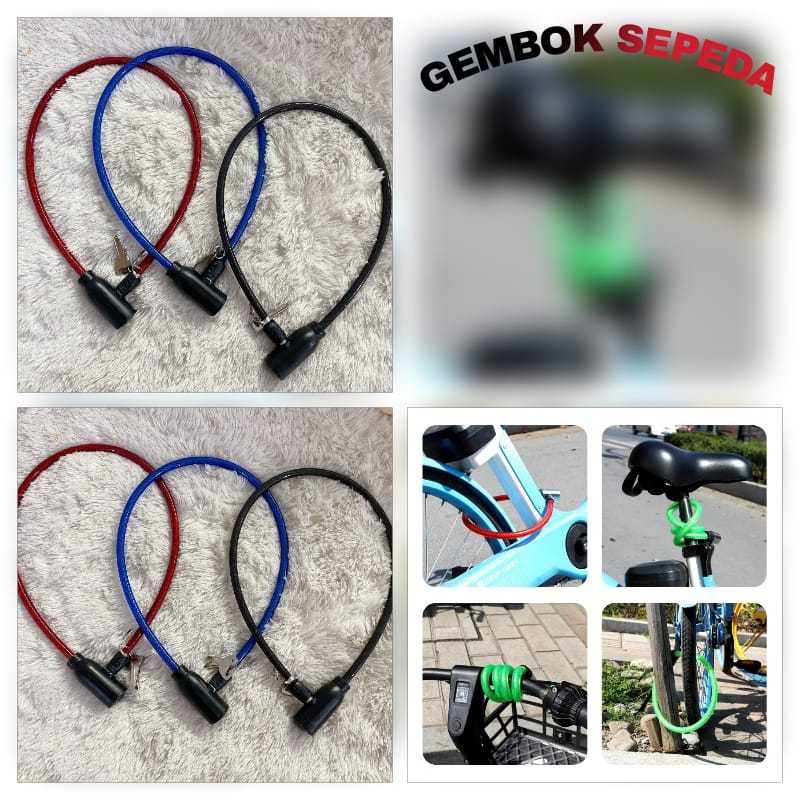 Jual Gembok Sepeda CMP-23/Gembok Sepeda Cable Lock Kunci Pengaman Motor ...