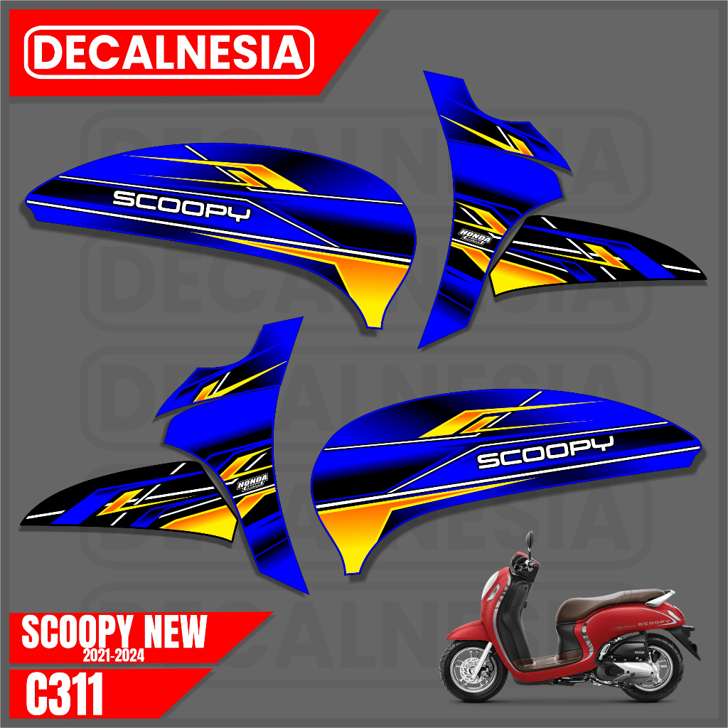 Jual Stiker Striping Scoopy New 2021 2022 2023 2024 Motor Honda Simple ...