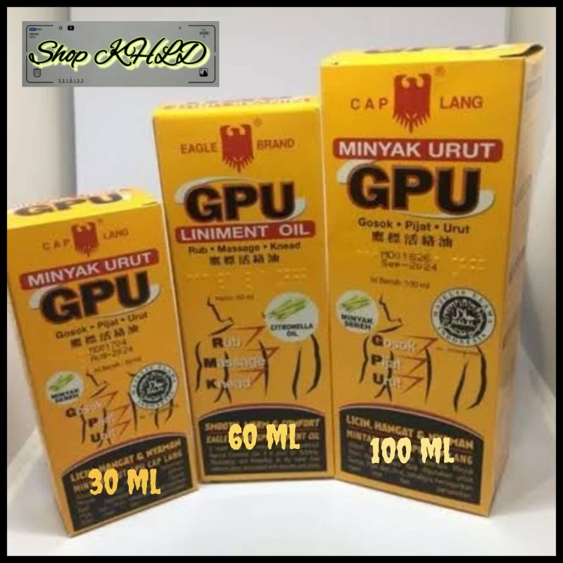 Jual GPU Minyak Urut Cap Lang Aroma Sereh 30ml, 60ml, 100ml | Shopee ...