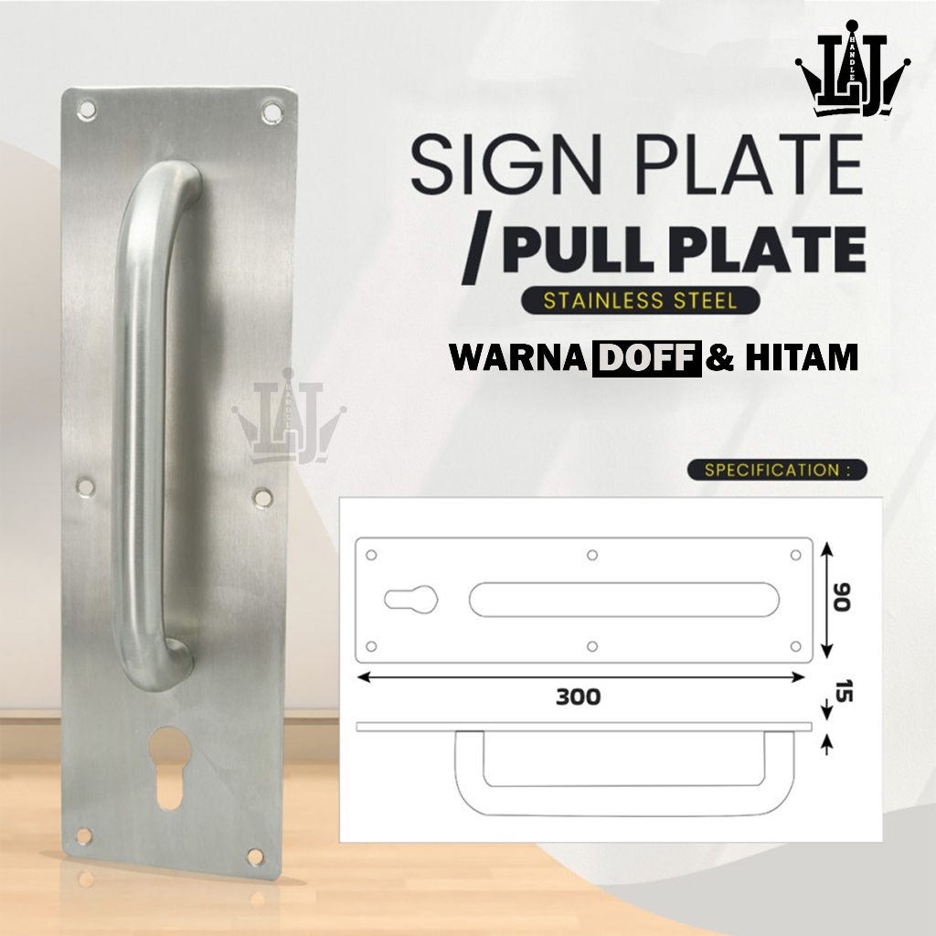 Jual Pull Plat Push Plat Handle Pintu Plat Dorong Tarik Gagang ...