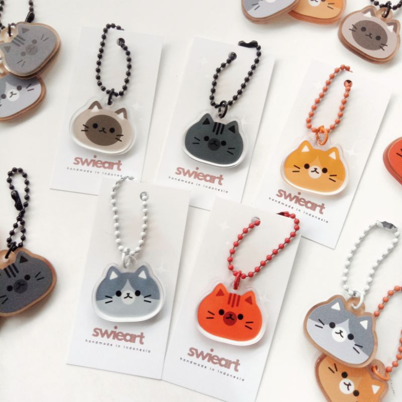 Jual Little Cat Acrylic Keychain | Keyring Lucu | Cute Charm ...