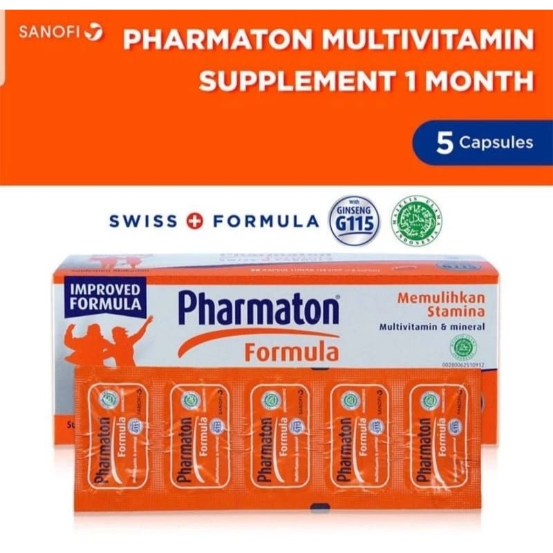 Jual Pharmaton Formula Multivitamin Mineral 1strip 5capsul | Shopee ...
