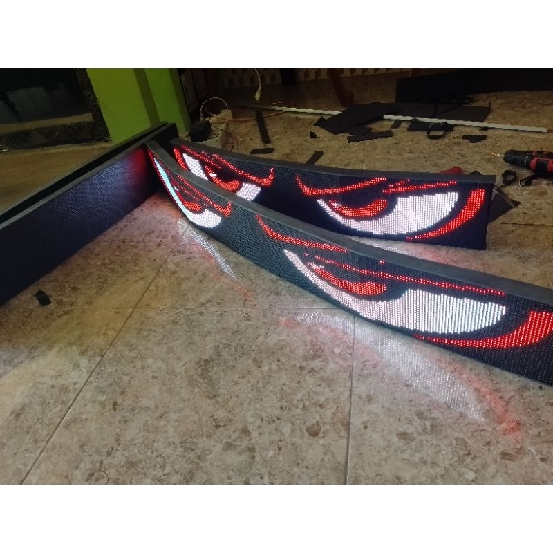 Jual Running text animasi mata slim melengkung untuk mobil,pink up,bus ...