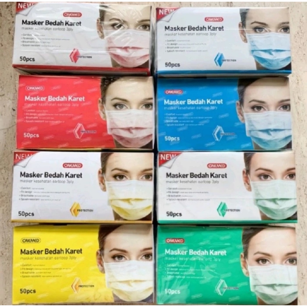 Jual Masker Medis OneMed 3 Ply box isi 50pc / Promo Masker Murah ...