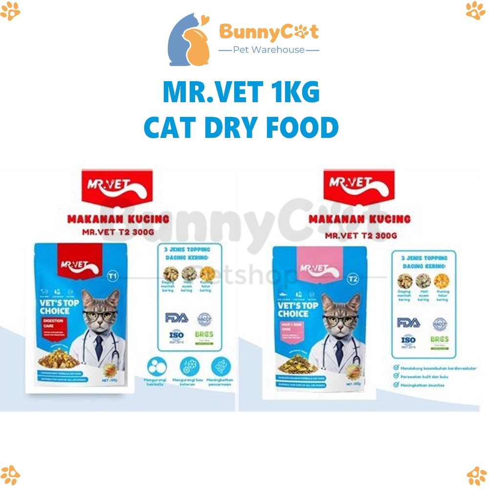 Jual Dry Cat Food Mr VET 1 Kg - Makanan Kucing Kering Premium Mr.Vet ...
