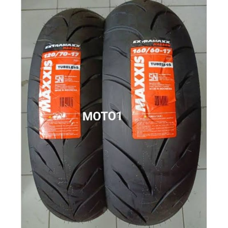 Jual Paket Ban Maxxis 120/70-17 & 160/60-17 Extramaxx Tubeless | Shopee ...