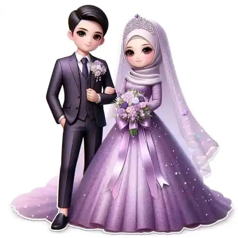 Jual Topper Buket / hiasan wedding pengantin buket atau kue / Topper ...