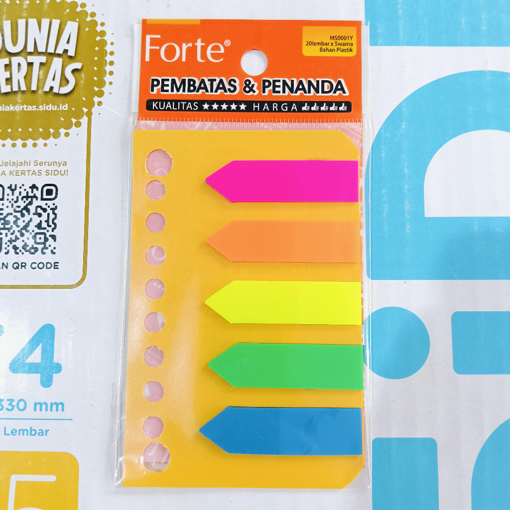 Jual FORTE STICKY NOTE PENANDA PEMBATAS BUKU BERKAS LANCIP 5 WARNA ...