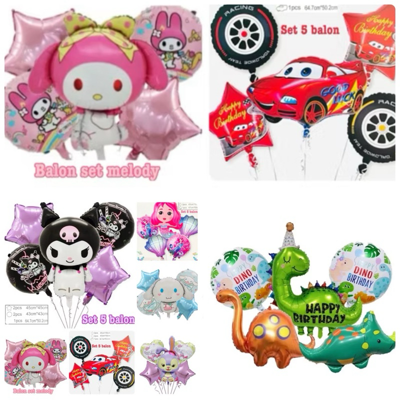 Jual balon set dekorasi sanrio / disney balon bentuk cinnamoroll melody ...
