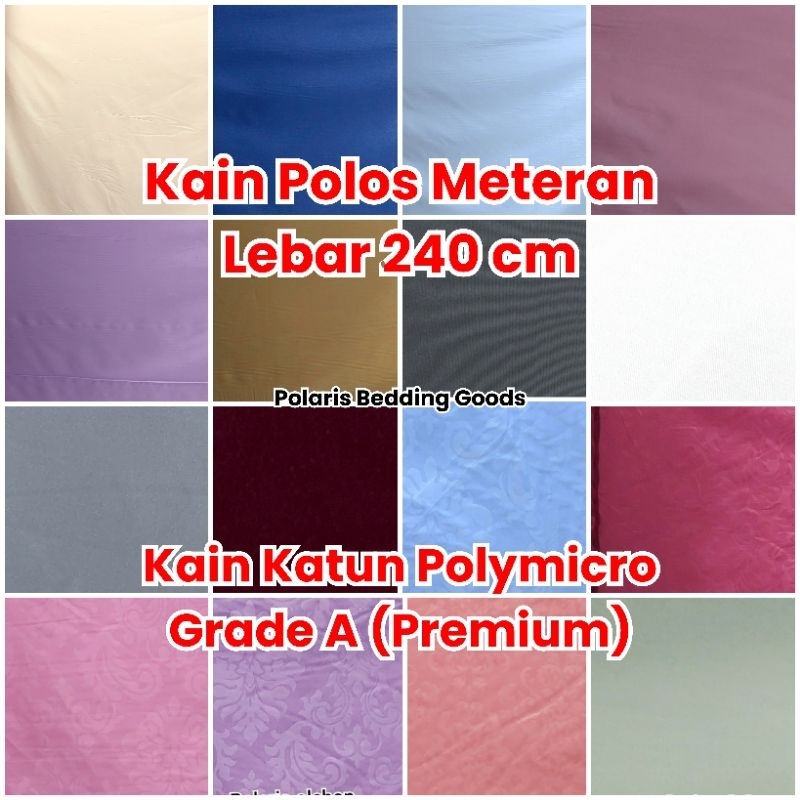 Jual Kain Sprei Polos Gorden Meteran Katun Polymicro Grade A Kualitas ...
