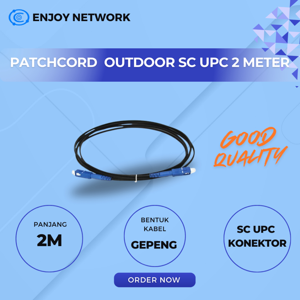 Jual KABEL PATCHCORD OUTDOOR HITAM GEPENG SC UPC-SC UPC | Shopee Indonesia