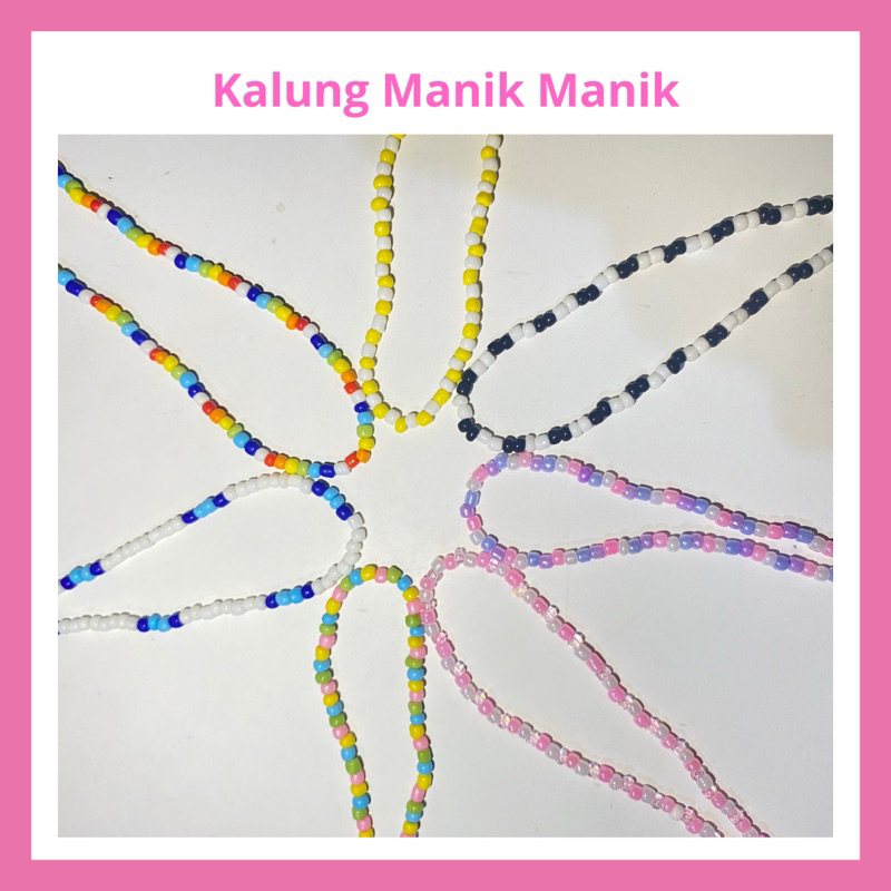 Jual Kalung Manik Manik / Beads Necklace / Kalung Manik doff Warna ...