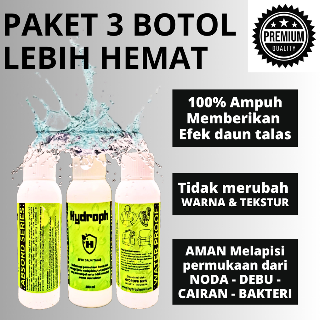 Jual Hydroph Cairan perawatan sepatu/tas/topi - ANTIAIR WATER REPELLENT ...